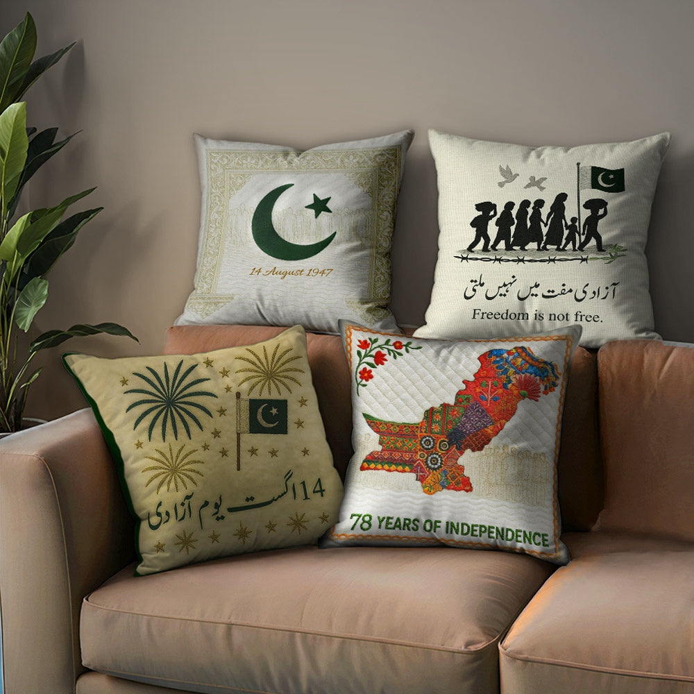 Azadi Printed Cushions – Pakistan Independence Day Decor | Relaxsit