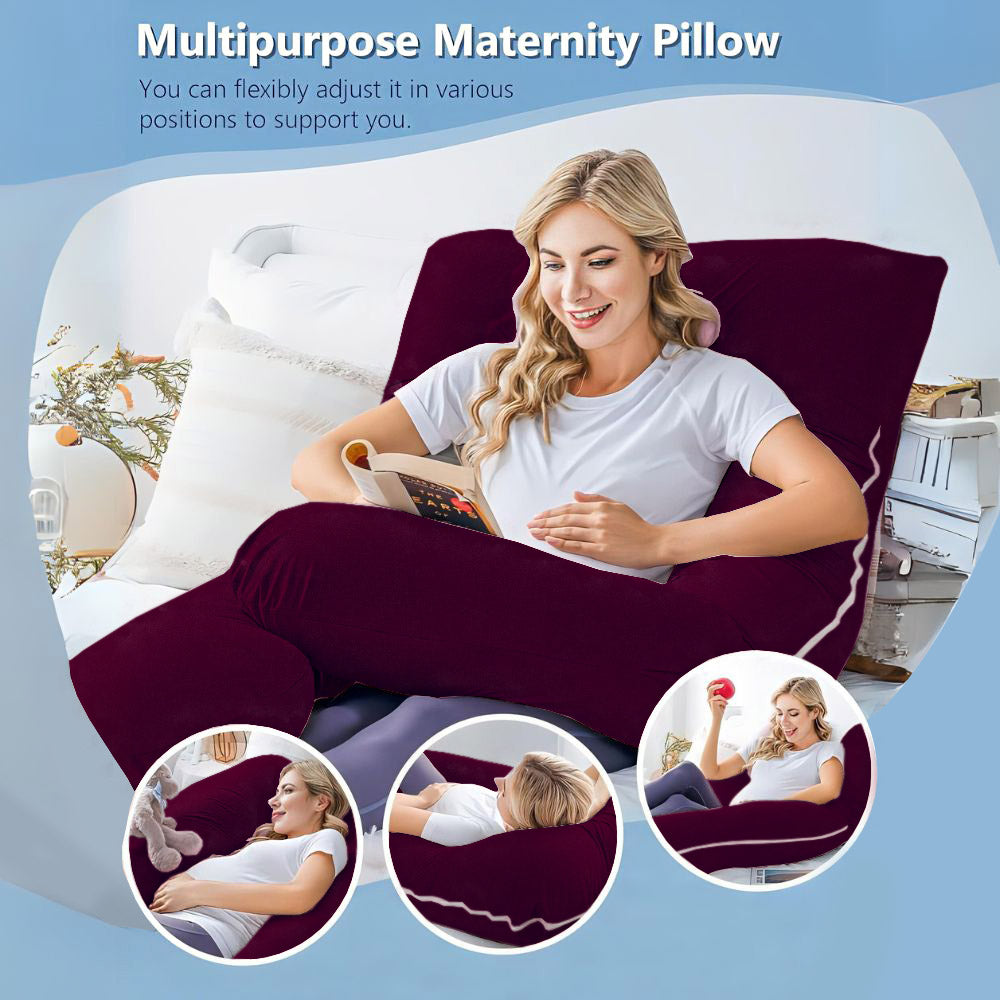 U Shaped Maternity Full Body Pillow for Women with Hip, Leg, Back, Bel ...